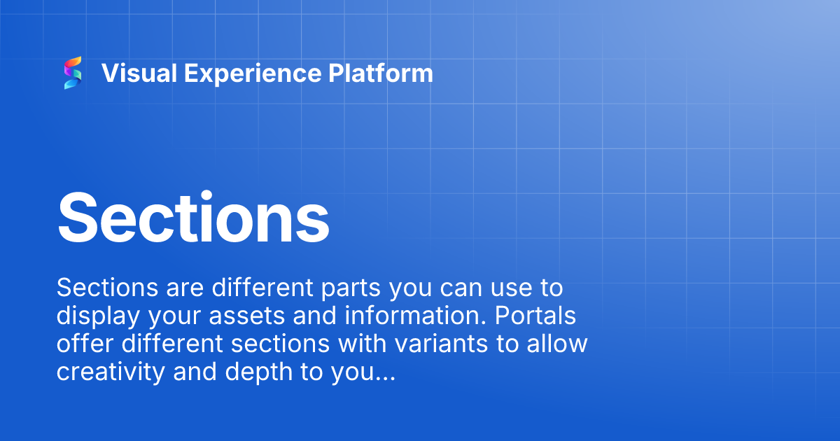 Sections | Visual Experience Platform