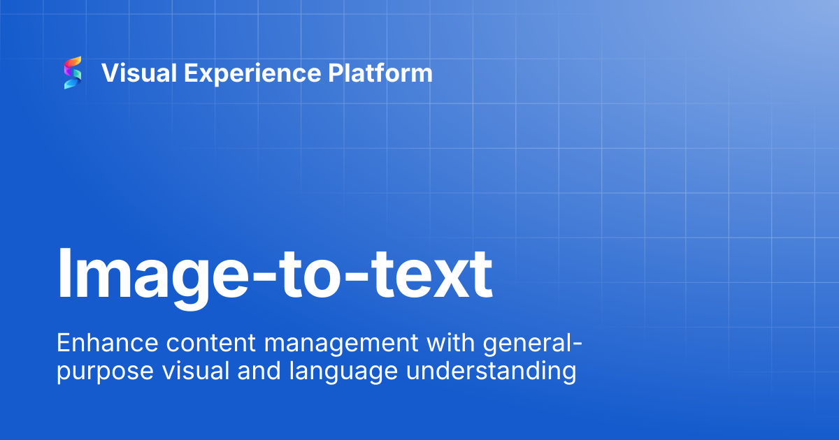 Image-to-text | Visual Experience Platform